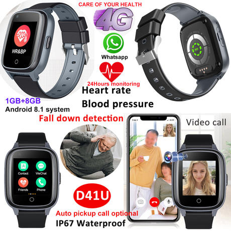 LTE Waterproof Elderly healthcare Fall down Detection GPS Watch Tracker ...