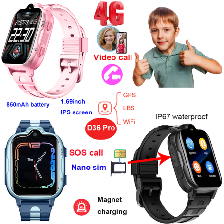 LTE Safety Kids GPS Watch Tracker for avoid kidnap D36 Pro - Buy ...