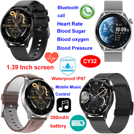 New design IP67 waterproof round screen smart bluetooth watch CY32 ...
