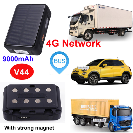 4G LTE Solar Charging long battery life Car Container GPS Tracker V44 ...